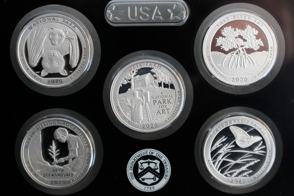 2020 S ATB Quarters Silver Proof America the Beautiful US Five 25c ...