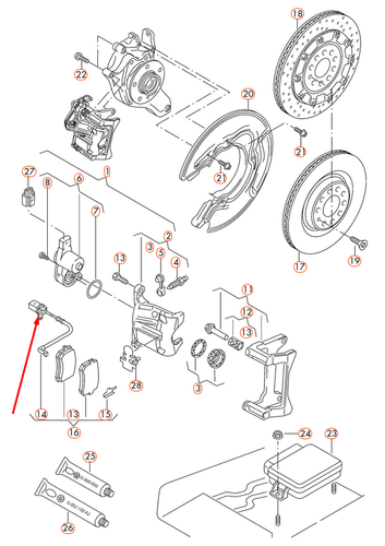 AUDI A7 4G Rear Brake Pad Wear Sensor 4H0615121H | eBay