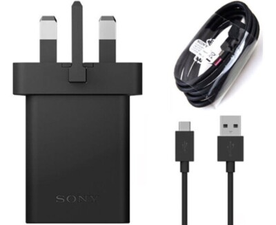 Official Sony Mains Wall Fast Charger Plug & Type-C Cable FOR XPERIA 10 ...
