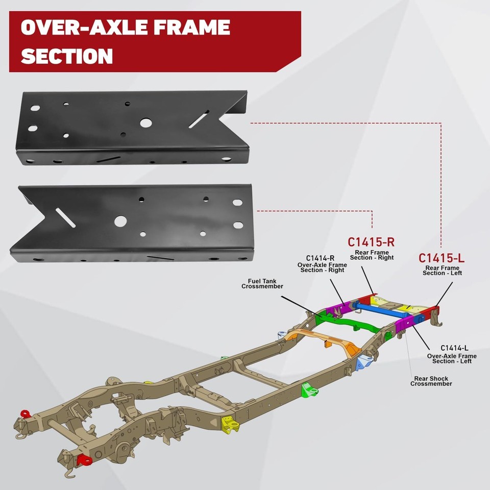 6ft Truck Bed & Short Bed Rear Frame Section for Chevy Silverado/GMC ...