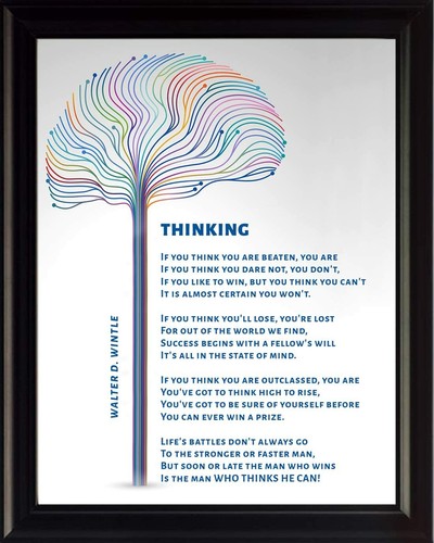 Walter D. Wintle Thinking Poem Poster Print Picture or Framed Wall Art ...