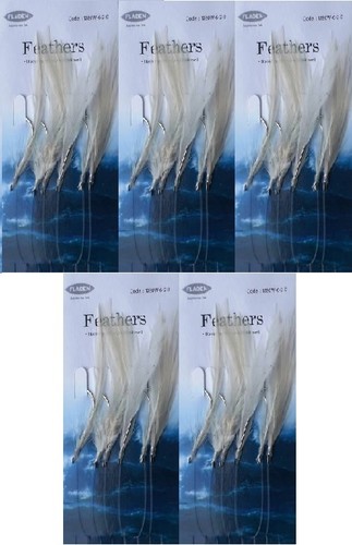 Classic White Feather Sea Fishing Rigs To 2/0 Hooks. Cod Mackerel ...