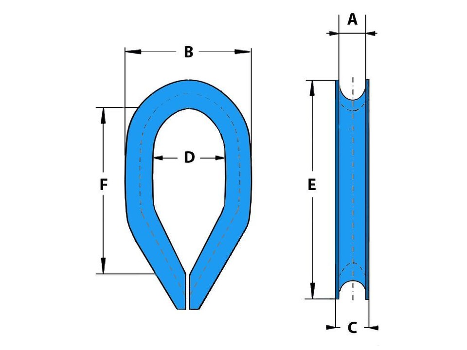 Galvanised Wire Rope Reeving Thimble 12MM X2 (Eyelet Cable Loop Rope ...