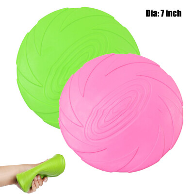 2 Pack Dog Frisbees 7" Durable Dog Flying Disc Rubber Floating Flying ...
