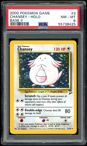 Pokemon Chansey Base Set 2 Holo Rare Card #3 - PSA 8 NM-MT | eBay