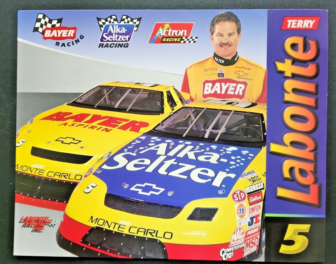 1997 Nascar Series Hero Driver Cards Terry Labonte Bayer Racing #5 S43 ...