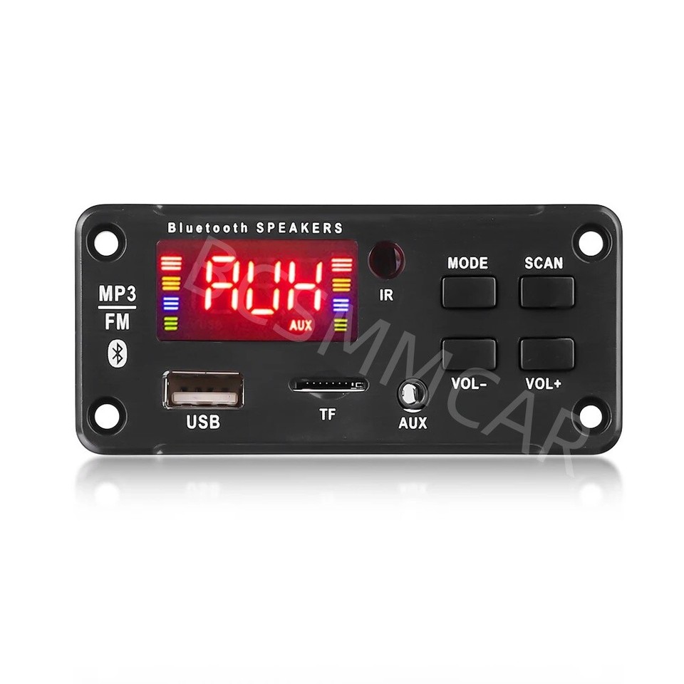 50W Car FM Radio Module Bluetooth Speaker MP3 Decoder Board USB TF FM ...
