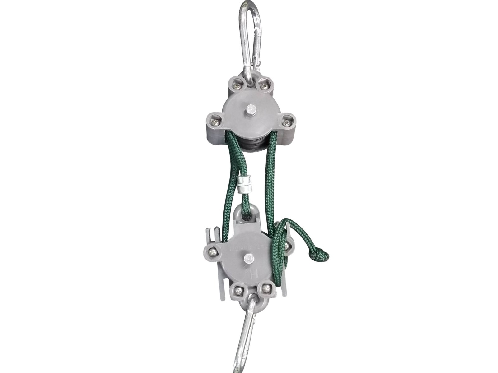 Manual Locking 5:2:1 Hoist with 40 ft.Solid Braid Rope.Weighs 1Lb. 3 oz ...