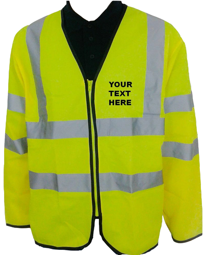 Personalized Hi Vis Visibility Viz Long Sleeve Zip Front Safety Vest ...