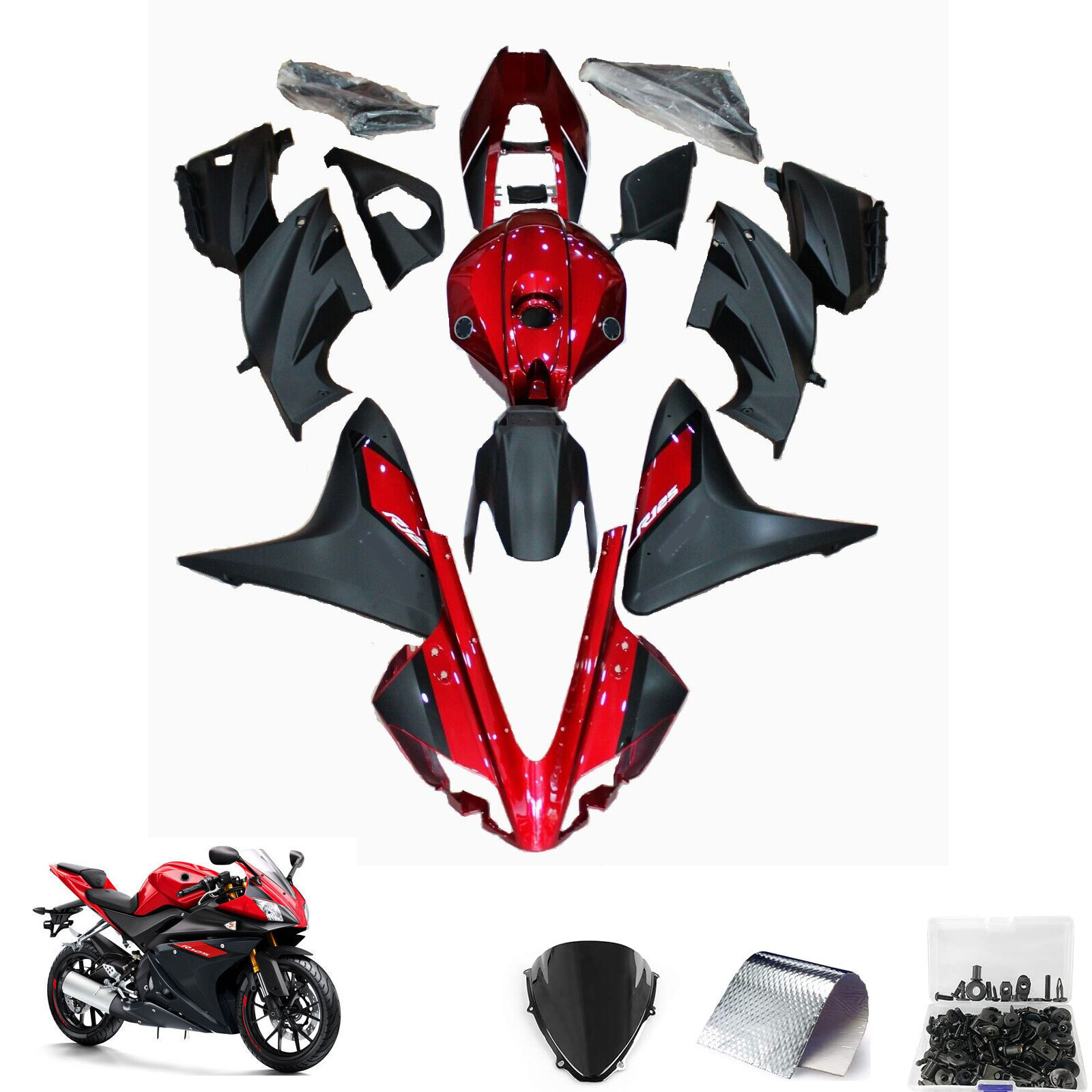 Fairing Kit W/ Tank Cover For YAMAHA YZF-R125 2008-2013 Fairings ...