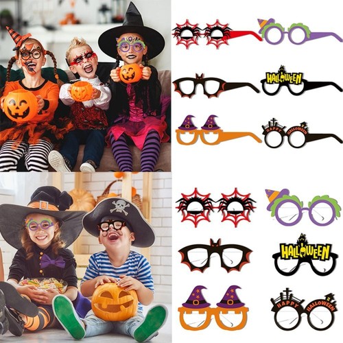 6pcs Happy Halloween Paper Glasses Witch Bat Spider Pumpkin Glasses ...