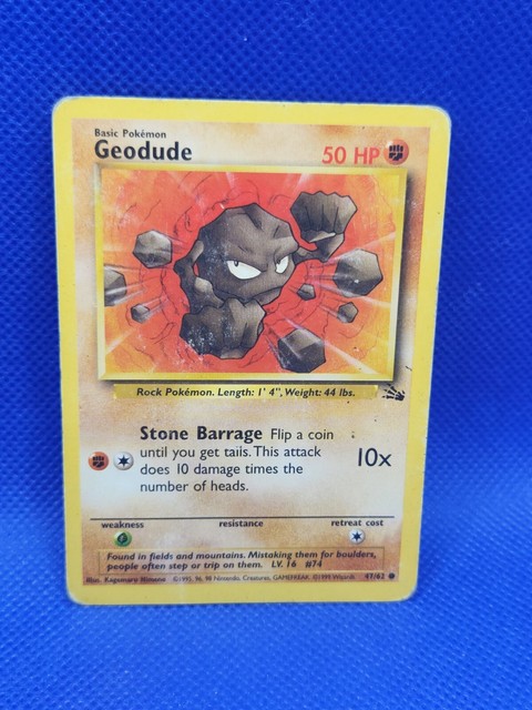 Pokémon TCG Geodude Fossil 47 Regular 1st Edition Common for sale ...