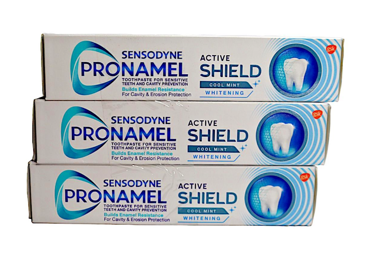 3 x Sensodyne Pronamel ACTIVE SHIELD Sensitive Toothpaste 3.4 oz. | eBay