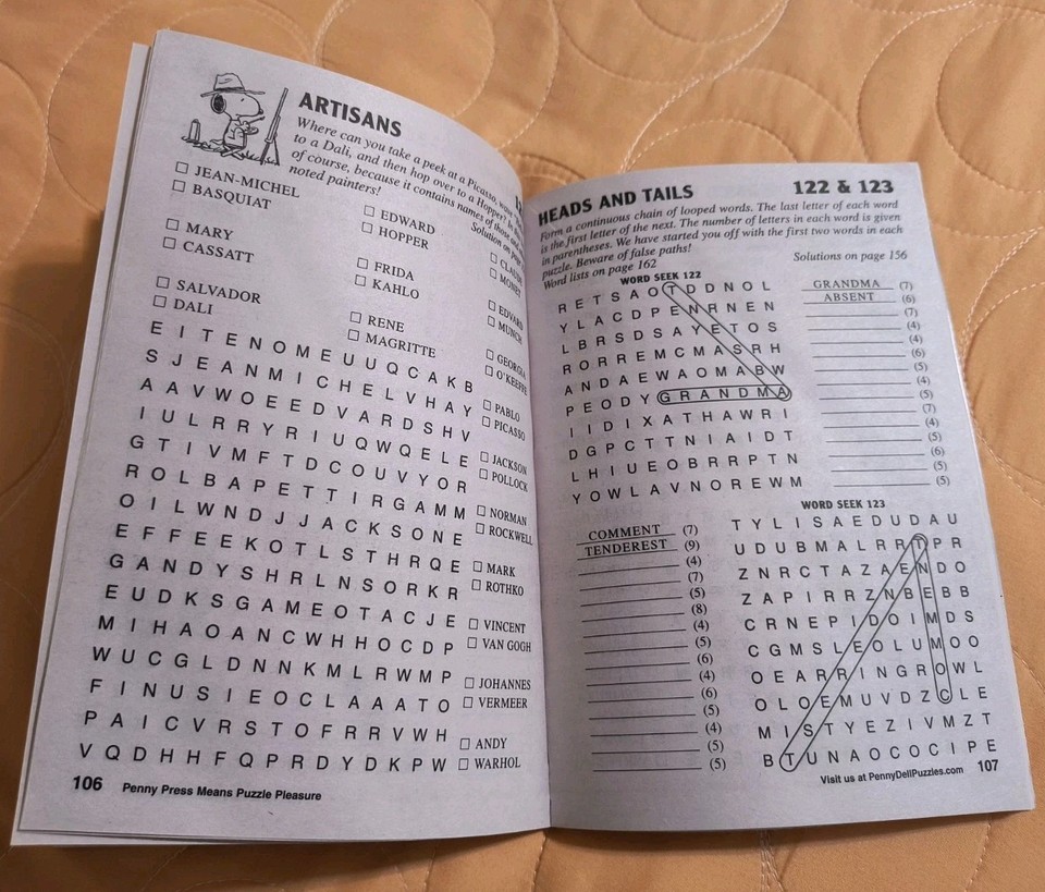 Peanuts Snoopy Word Seeks Puzzles Book by Penny Press November 2024 ...