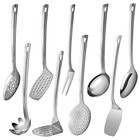 9 Pcs Premium Stainless Steel Kitchen Cooking Utensils Set Metal Tools ...