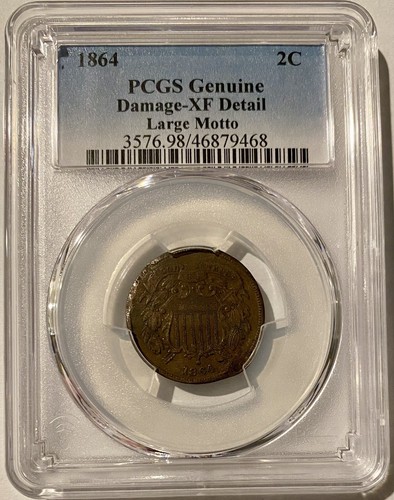 1864 2C PCGS Genuine Damage XF Detail Large Motto | eBay