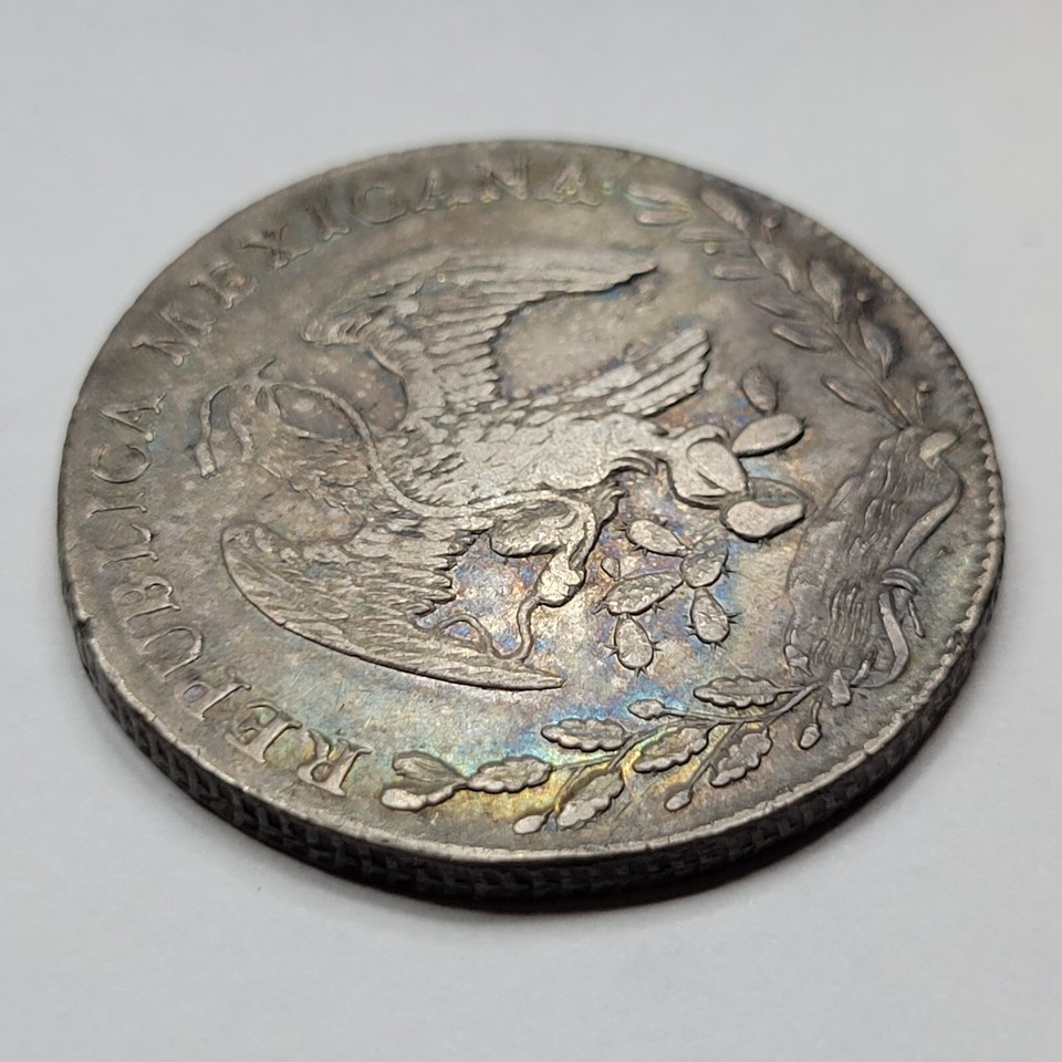 1842 Mo 8 Reales Mexico RAINBOW TONED Circulated Cap & Rays Rim Hit *G727 | eBay