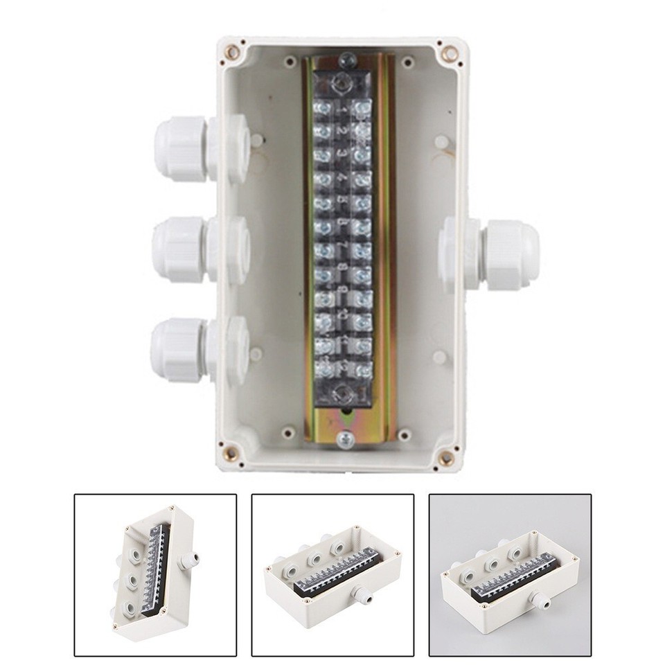 Junction Box 12 Bit Terminal 158*90*60 Mm 3 Out Gray Plastic Versatile ...