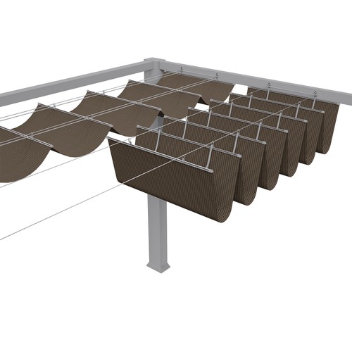 4' Retractable Canopy Cover Wave Shade Shelter Outdoor Yard Awning w ...