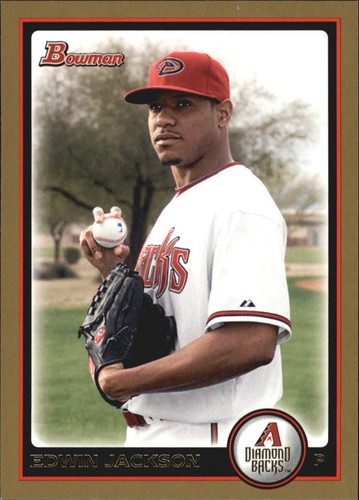 2010 Bowman Gold Arizona Diamondbacks Baseball Card #149 Edwin Jackson ...