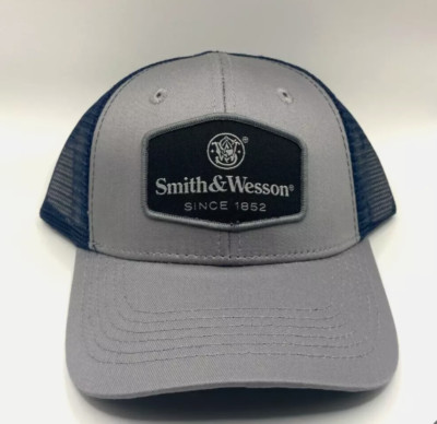 Smith & Wesson "Since 1852" Trucker Hat Ball Cap Gray Blue Snapback ...