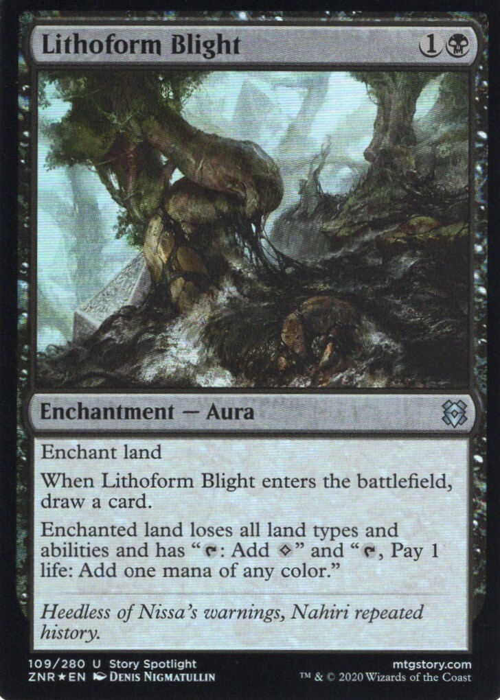 LITHOFORM BLIGHT FOIL BLACK ZENDIKAR RISING MTG MAGIC NM ...