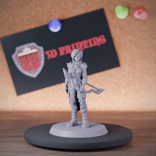 Female Elf Forest Ranger Miniature Hero Hunter Dungeons and Dragons ...