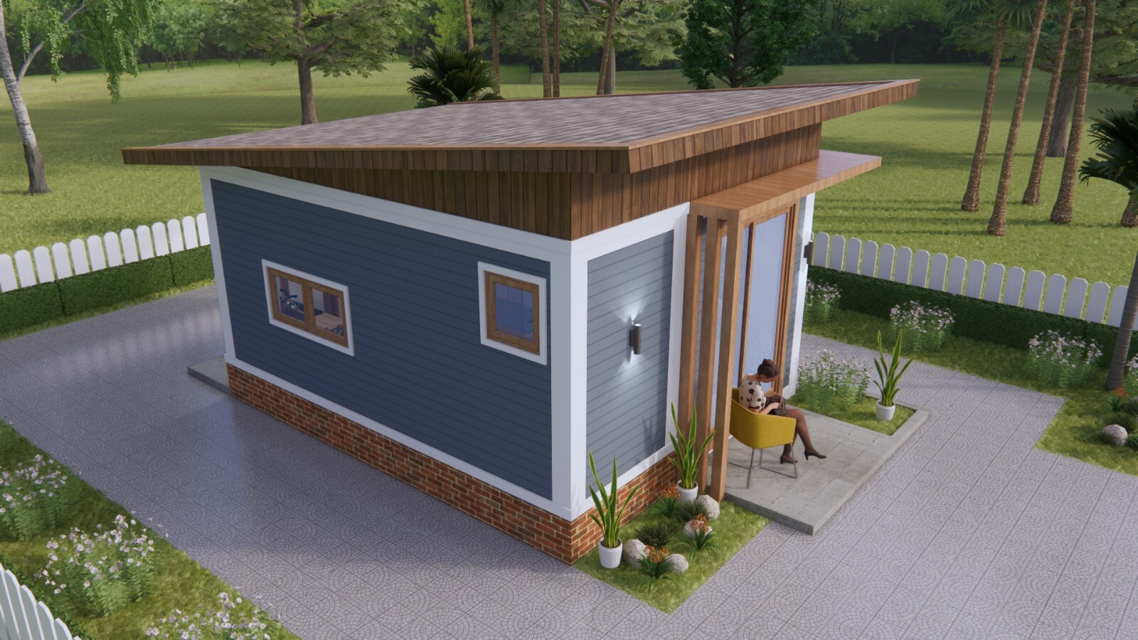 13x16 Small House Design 4x5 Meter 1 Bed 1 Bath Shed Roof PDF & A4 Hard ...