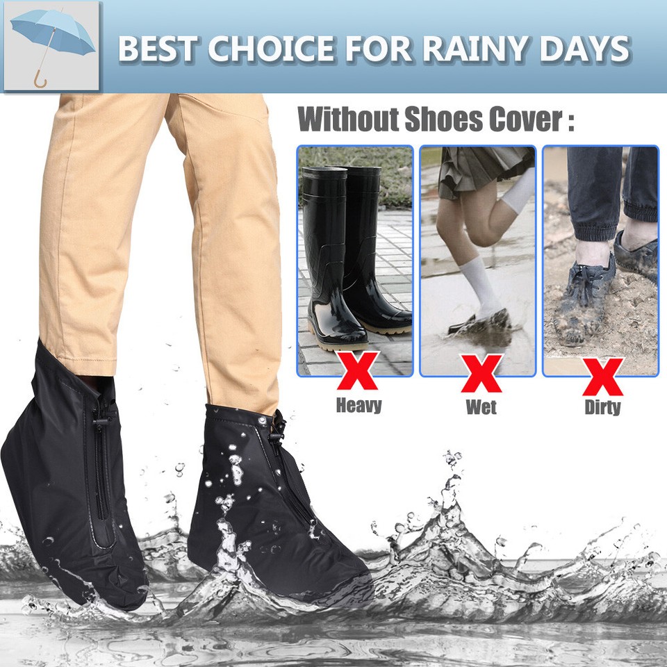 Anti-slip Reusable Rain Shoe Covers Waterproof Overshoes Boots ...