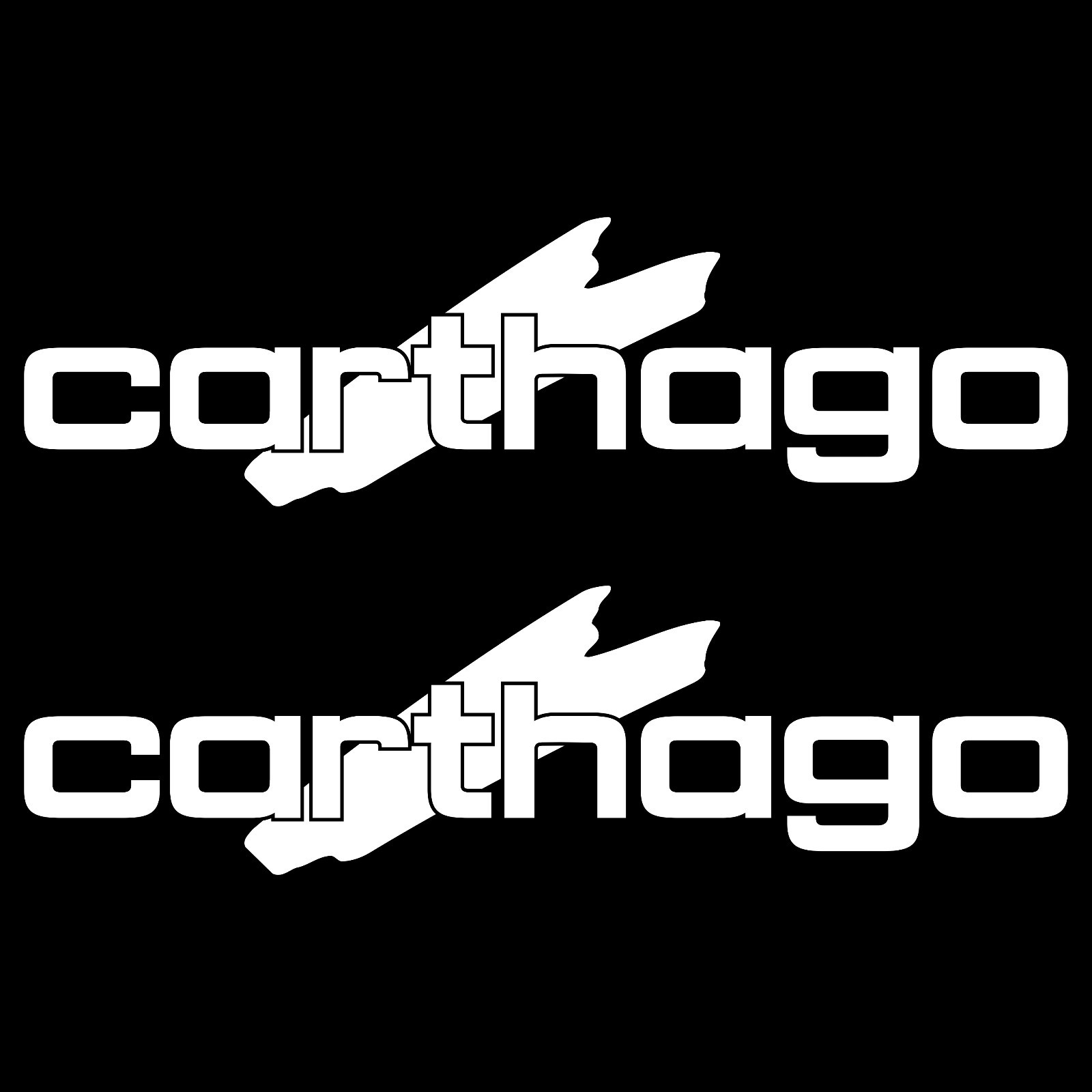 2 x carthago 65cm x 18cm aufkleber sticker wohnmobil camper wohnwagen ...