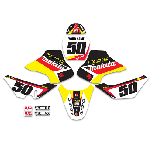 2000 - 2006 SUZUKI JR 50 GRAPHICS STICKER KIT JR 50 ROCKSTAR : BLACK ...