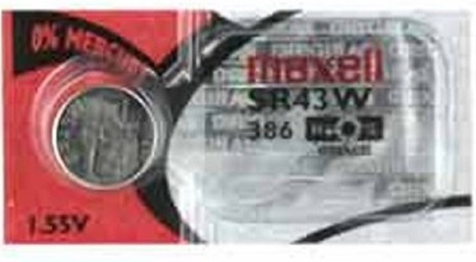Box of 100 Maxell 386 SR43W SR43 V386 D386 260 H Watch Battery EXP 2027 ...