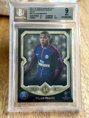 2017-18 Topps Museum Collection Kylian Mbappe Gold RC Rookie /50 BGS 9 ...