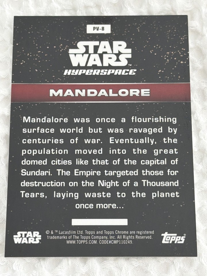 2025 Topps Star Wars Hyperspace Mandalore Hyperlanes Refractor /25 PV-8 ...