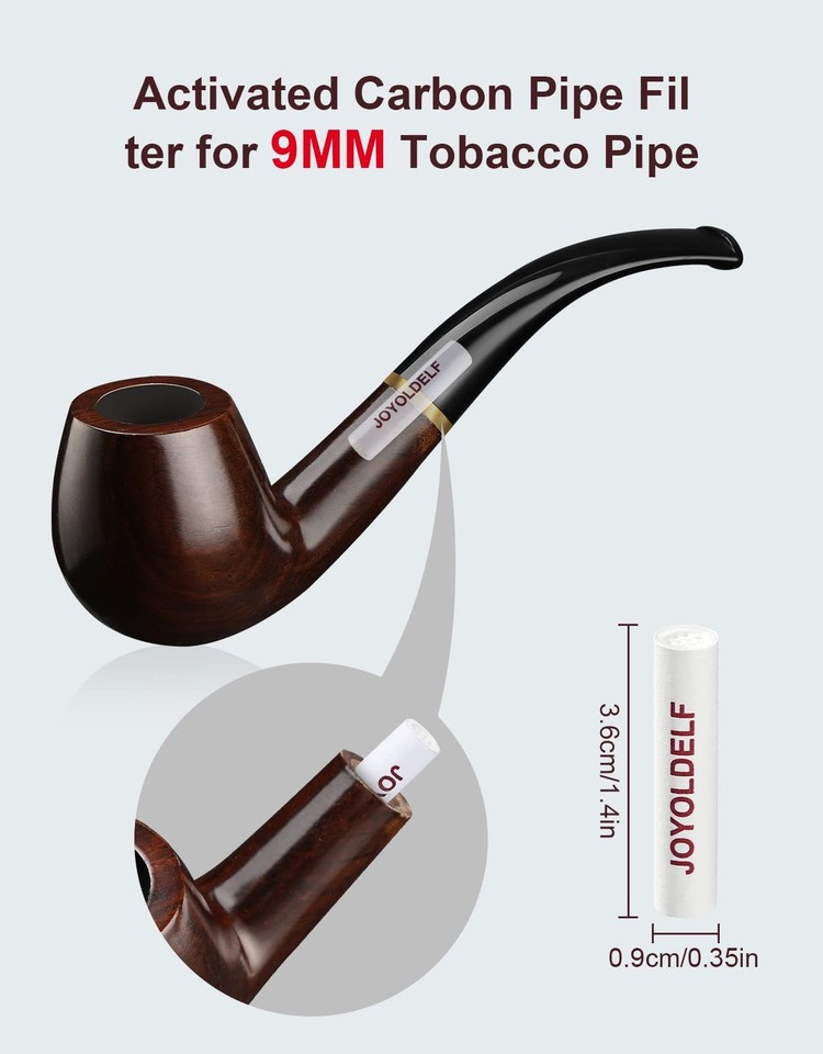 9mm Pipe Filters- 120Count Carbon Filters for Tobacco Pipe with Premium ...
