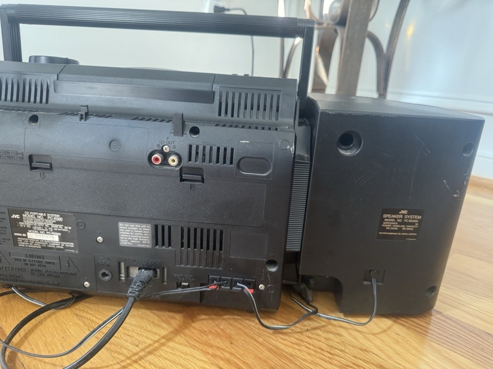 Vintage JVC PC-X500 Dual Cassette AM/FM Stereo Boombox Black Hyper Bass ...