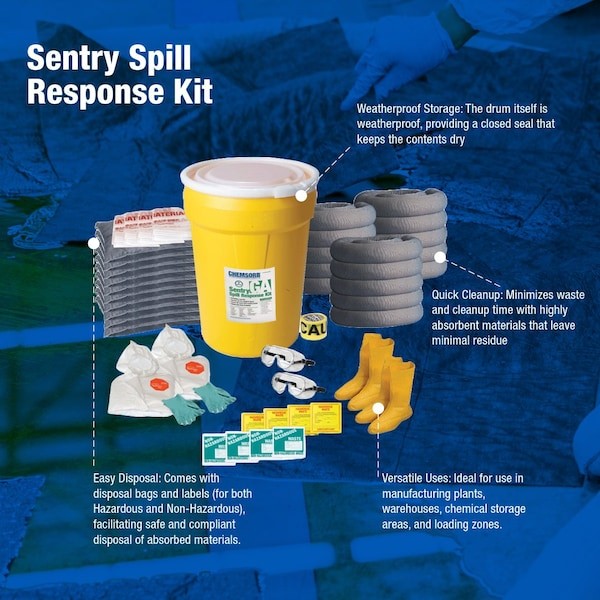 Chemsorb Sp30ga-Sen30 Spill Kit, 30 Gal Volume Absorbed Per Kit, 55 Gal 816139013398| eBay