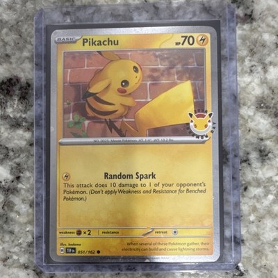 Pokémon Pikachu Pokémon Day Promo Stamped Card 051/162 Random Spark HP ...