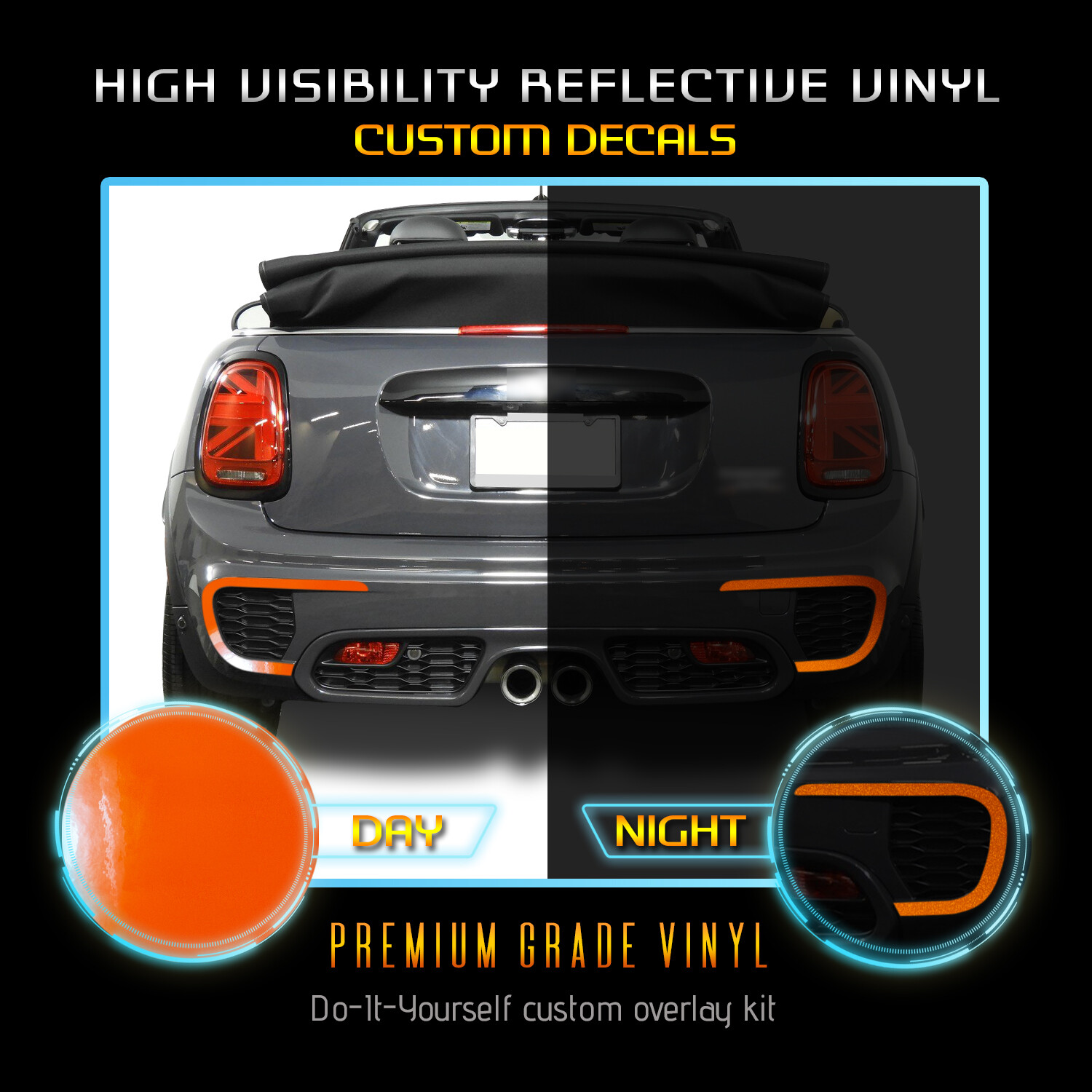 For 2015+ Mini Cooper John Cooper Works Rear Bumper Vinyl Decal Gloss ...