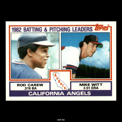 1983 Topps Rod Carew 1982 Angels Batting & Pitching Leaders #651 NM ...