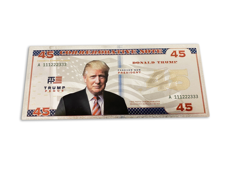 Authentic 45th President Donald Trump Silver Plated Banknote ...