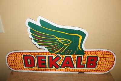 Rare Version 2 Sided Vintage Dekalb Seed Corn Farm Flying Ear 32" Sign ...