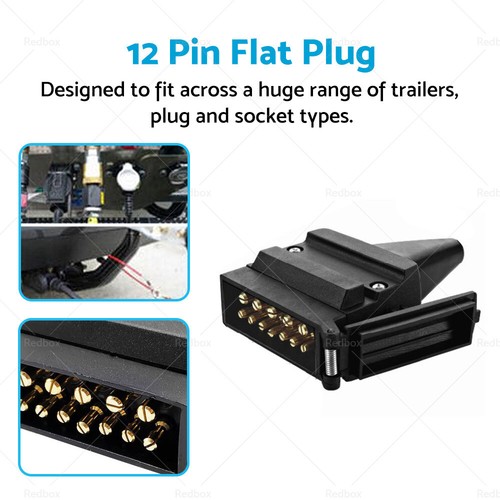 82171BL 12 Pin Flat Connector Plug Suitable For Trailer Caravan Boat ...