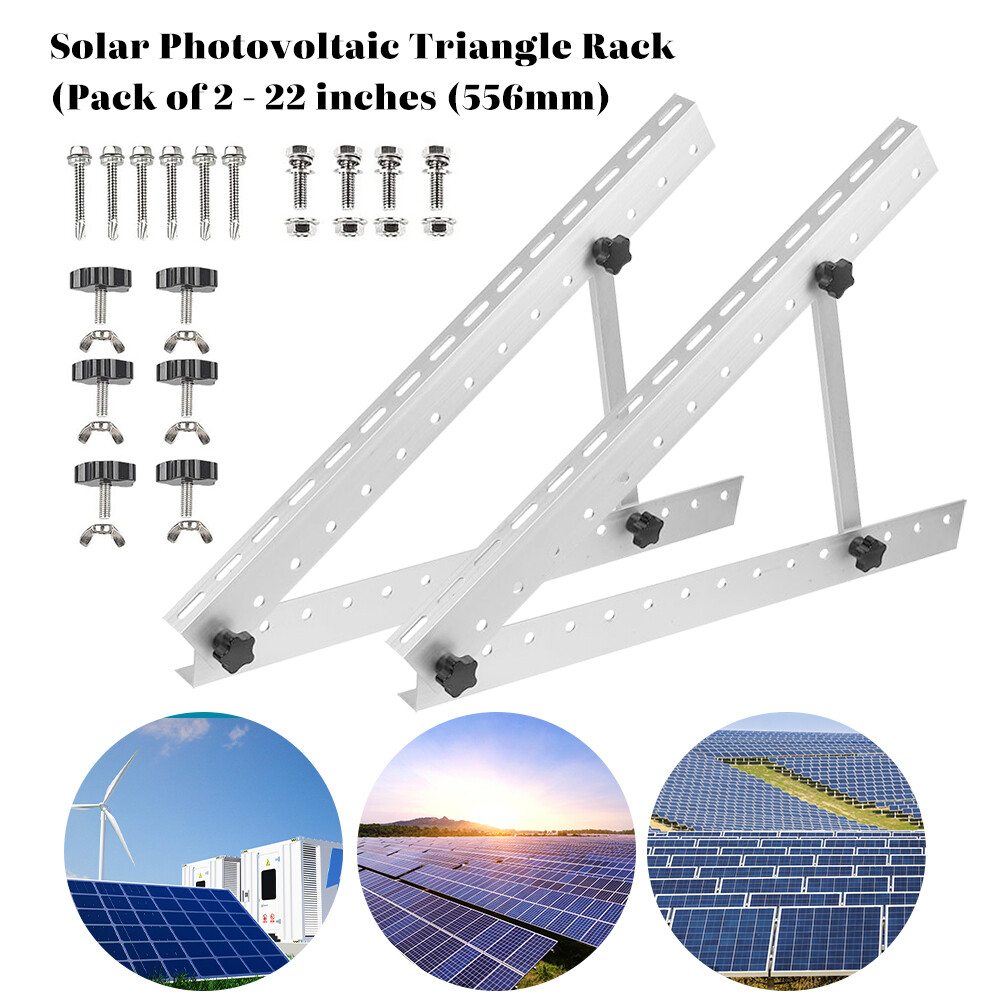 2Pack Adjustable Solar Panel Tilt Mount Brackets Ground Roof Mounting ...