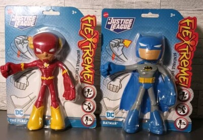 2 NEW DC Justice League Flextreme Batman - Flash Bendable Posable ...