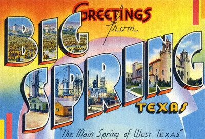 Greetings From Big Spring, Texas - 1930's - Vintage Postcard Poster | eBay