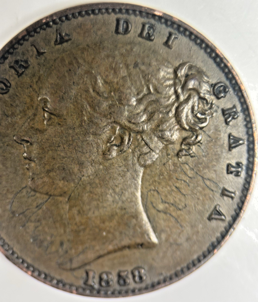 1858 Queen Victoria Farthing | Original Victorian Copper Coin | VF | 4 ...