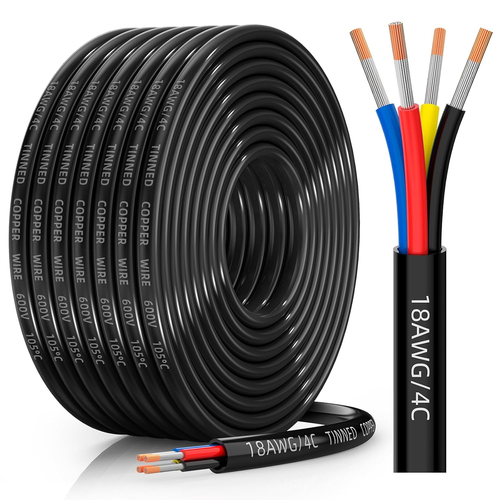 18 Gauge Wire 4 Conductor Electrical Wire, 18 AWG Tinned Copper ...
