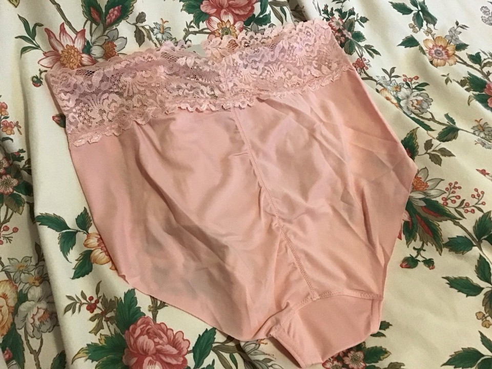 NATURALLY CLOSE 20/22 PINK LACEY GLOSSY FULL BRIEFS PANTIES CLASSIC ...