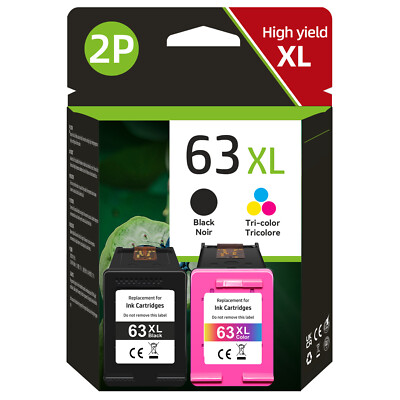 63 XL Ink Cartridge F6U64AN For HP 63XL Officejet 4650 3830 Envy 4520 ...